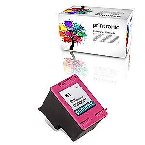 Printronic Remanufactured HP 61 Ink Cartridge for HP Envy 4500 5530 Deskjet 2540 1510 2050 3050 OfficeJet 4630 Printers (1 Color)