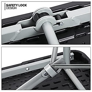 MoNiBloom 4-Foot Folding Plastic Table, Foldable Indoor Outdoor Tables with Carrying Handle and Height Adjustable for Party Picnic Garden - Black