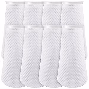 Jecery 8 Pcs Filter Socks 4 Inch 3D Honeycomb Design Filter Sock 4 Inch Ring by 11.8 Inch Long Saltwater Aquarium Filter Sock 150μm Aquarium Sump Filter Sock Use in Fish Tank Sump Overflow, White