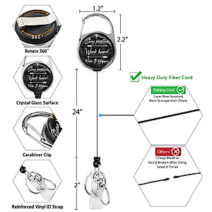 Black Stay Positive Badge Holder with Retractable Reel, Id Badge Holder Heavy Duty Retractable Clip, Vertical Work Card Name Tag Id Holder Badge Cover for Nurse Teacher Office Women Student Gifts