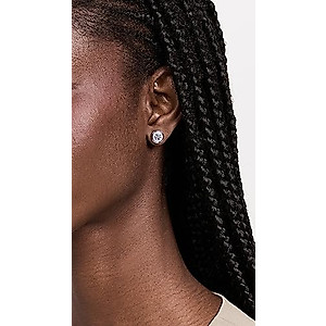 Tory Burch Women's Kira Enamel Circle-Stud Earrings, Tory Silver/Lavender/Chocolate, One Size