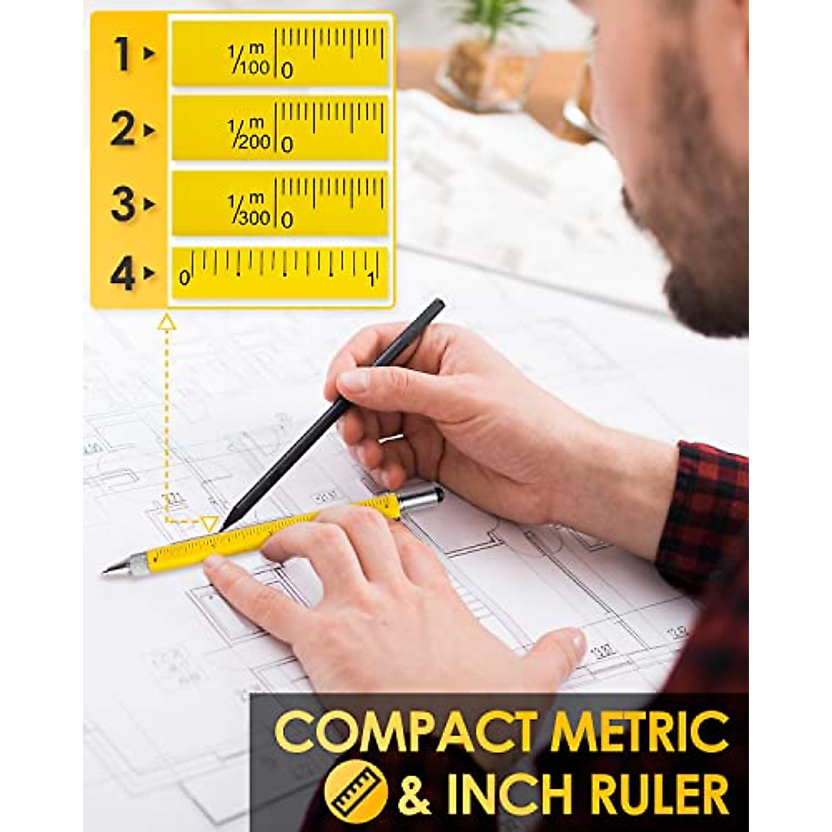 Gifts for Men Multitool Pen - Stocking Stuffers for Men Dad Cool Tool Gadget for Husband + Universal Socket Tools Gifts for Men Dad - Christmas Stocking Stuffers for Men Socket Set with Power Drill