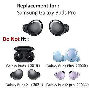 Replacement Silicone Tips Earbuds Eartips Set for Samsung Galaxy Buds Pro Headphones Fit in Case Ear Tips ,6 Pairs (Phantom Black)