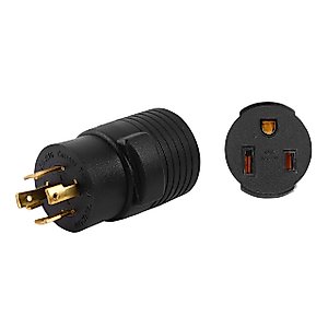 ONETAK NEMA L14-30P to 6-50R Compact 240V 30 Amp Twist Lock 4 Prong Male Plug to 3 Prong Female Receptacle Generator Welder Dryer EV Charger Power Cord Adapter Connector