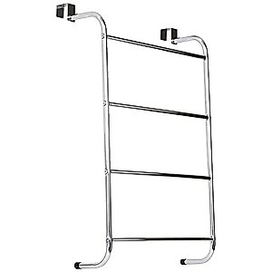 Over the Door Towel Organizer 4 Bars Metal/Chrome