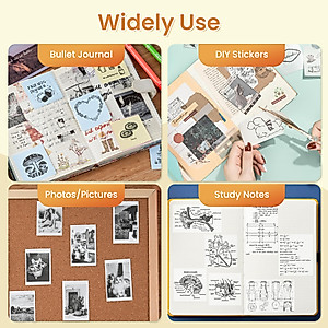 NelkoGlobal Mini Sticker Printer with 3 Rolls of 50mm*3.5m Green/Purple/Orange Self-Adhesive Thermal Printer Paper