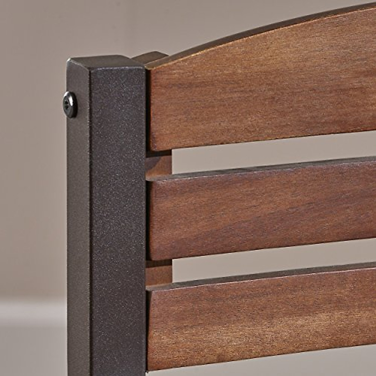 Christopher Knight Home Lilith Indoor Acacia Barstools with Iron Frames, 2-Pcs Set, Dark Brown / Rustic Metal