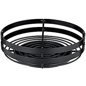MyGift Modern Matte Black Metal Tabletop Lazy Susan Spice Rack Round Turntable Tray, Seasoning and Condiment Holder Spinning Rack