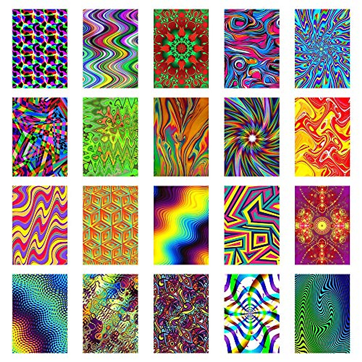 Fujifilm instax Mini Instant Film (20 Exposures) + 20 Sticker Frames for Fuji Instax Prints Psychedelic Package