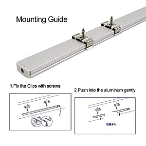 HAMRVL 6-Pack 30cm/1ft 17.2x7mm Led Aluminum Channel System U Shape with Cover, Led Strip Light Diffuser with White End Caps and Mounting Clips Accessories for Under Counter Light Fixture for Indoor