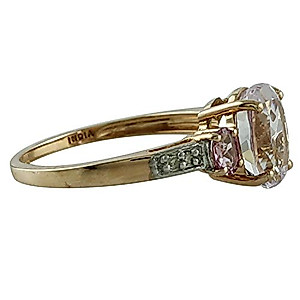 Carillon Kunzite Oval Shape 9X7MM Natural Earth Mined Gemstone 925 Sterling Silver Ring Unique Jewelry (Rose Gold Plated) for Women & Men