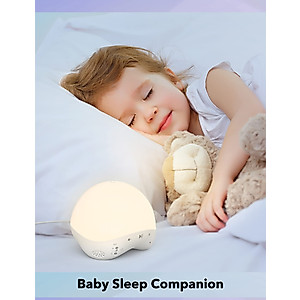 White Noise Sound Machine, Sound Machine with Warm Night Light, 25 Soothing Sounds, APP & Voice Control, Auto-Off Timer, White Noise Maker for Sleeping Baby Adults Kids, Gift for Father's Day