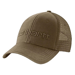 Carhartt Men's Canvas Mesh-Back Logo Graphic Cap, Light Brown, OS