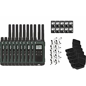 Motorola Talkabout T465 Two-Way Radios/Walkie Talkies - Weatherproof 22 Channels PTT IVOX Flashlight 10-Pack
