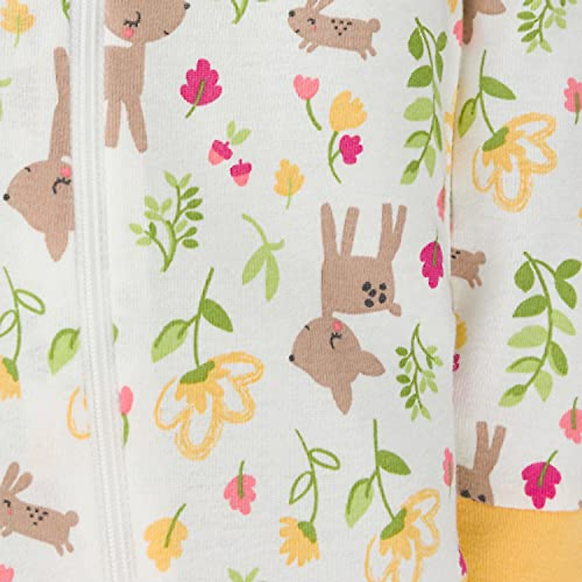 Gerber Baby Girls' 2-Pack Footed Pajamas, Yellow Deer, 12 Months