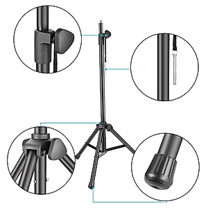 Neewer NW002-1 Wind Screen Bracket Stand with Aluminum Tube, Non-slip Feet, Adjustable Height, 65.2 inches/165.5 centimeters Stand Suitable for Supporting Acoustic Isolation Shield in Studio (Black)