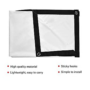 Projection Curtain, Portable WrinkleFree White Synthetic Polyester Fabric Projection Screen for Outdoor Cinema (60 inches)