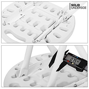 MoNiBloom 18 Inch Set of 6 Plastic Foldable Round Stools for Adults Small Lightweight Chairs for Dorm, Kitchen, Vanity and Outdoor use, 230 lbs Capacity, White