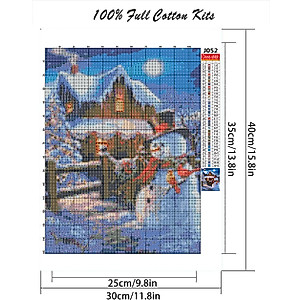 WUSARPLY Christmas Stamped Cross Stitch Kits - Snowman Needlepoint Counted Cross Stitch Kits for Beginners Adults Patterns Dimensions Embroidery Kits Arts and Crafts