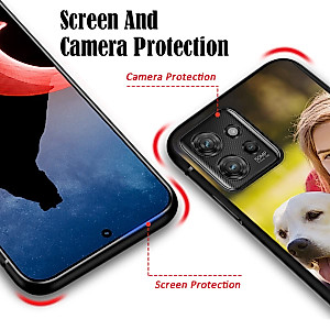 Personalize Phone Case for Motorola Moto Thinkphone 5G - Customizable Photo Picture Text Name, Customized Cellphone Cover Thin Soft TPU Protective Black Cases Covers 6.6 inch | Memorial Gift