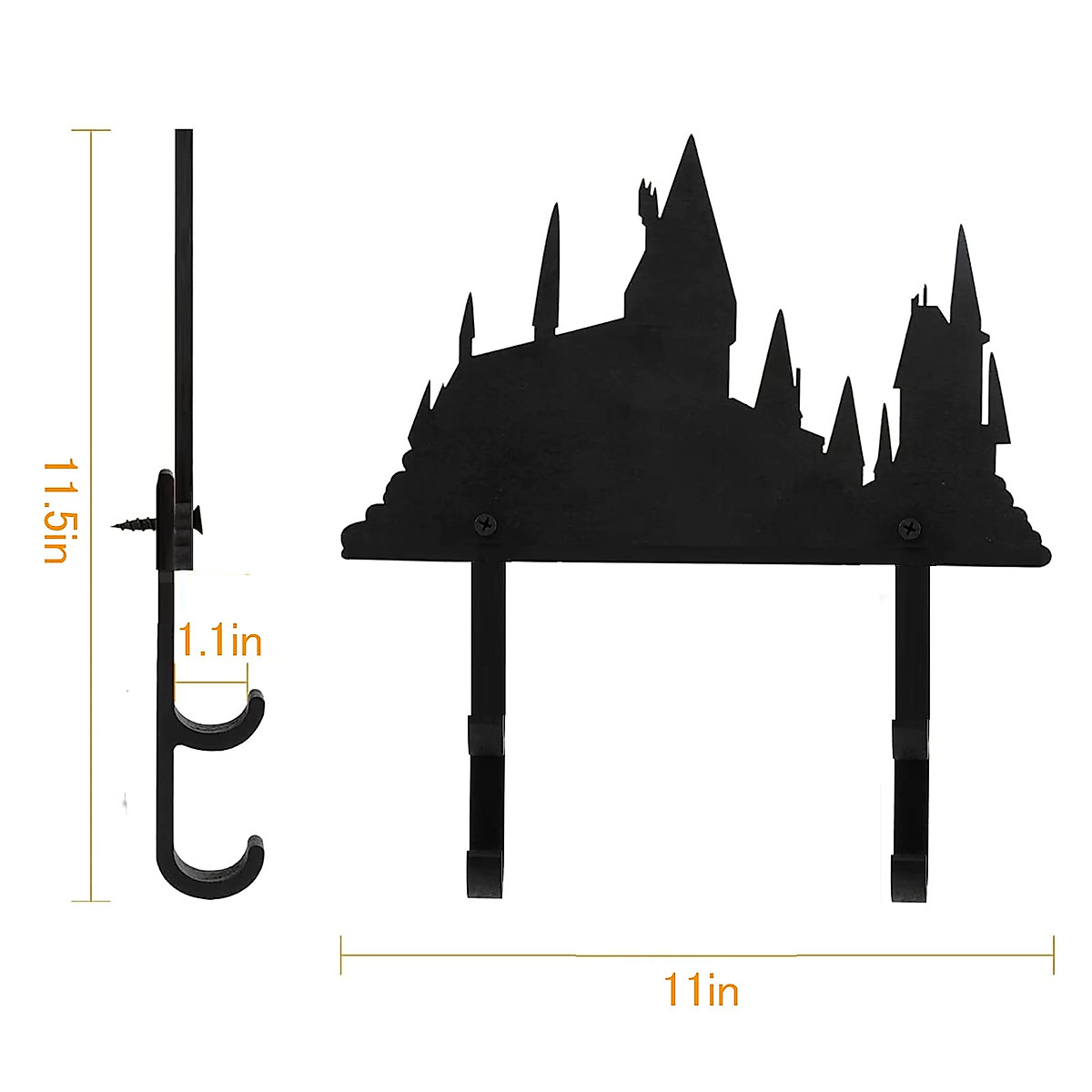 Biggun 2-Tier Wall-Mounted Pine Wood Magic Wand Display Stand - Black