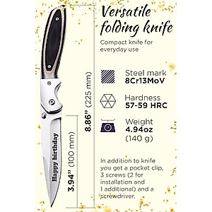 Grand Way Customized pocket Knife – Customized Gifts – Men’s Unique Knife for Him – Best Custom Knives – Cool Engraved Present for Husband Boyfriend – Gift for Birthday 04003 PS