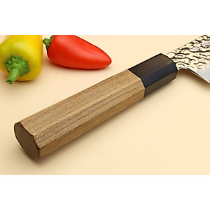 Yoshihiro VG10 46 Layers Hammered Damascus Santoku Japanese Multipurpose Chef Knife (Ambrosia Handle)