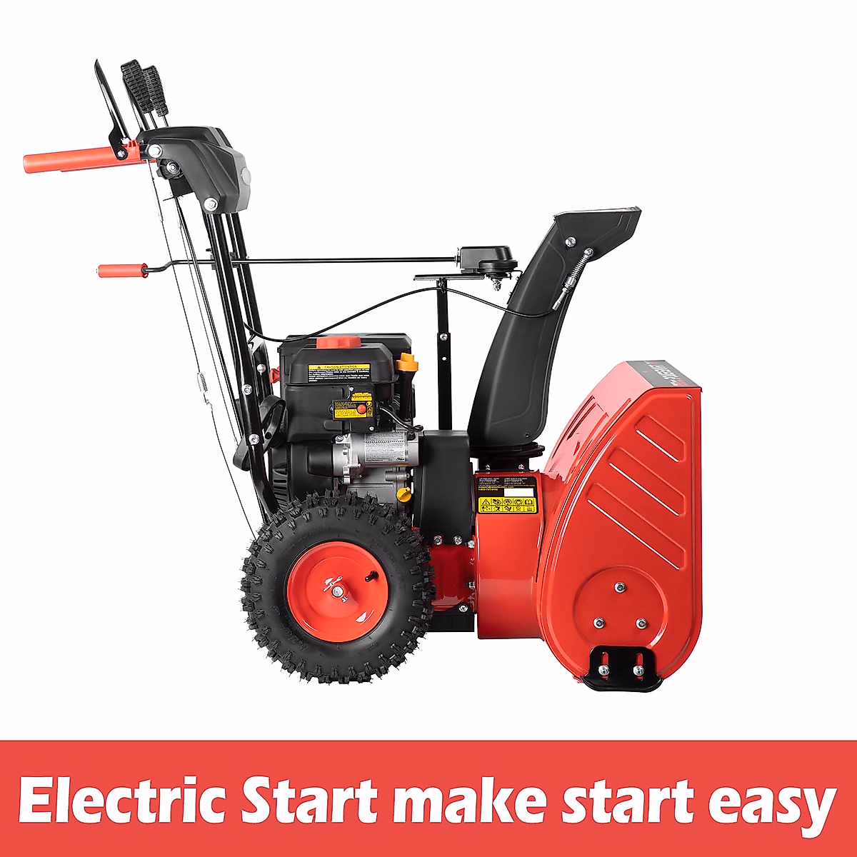 PowerSmart 26 Inch Snow Blower Gas Powered, 2-Stage 208cc B&S Engine with Electric Start, Led Light, Hand Warmer, Self Propelled BS26