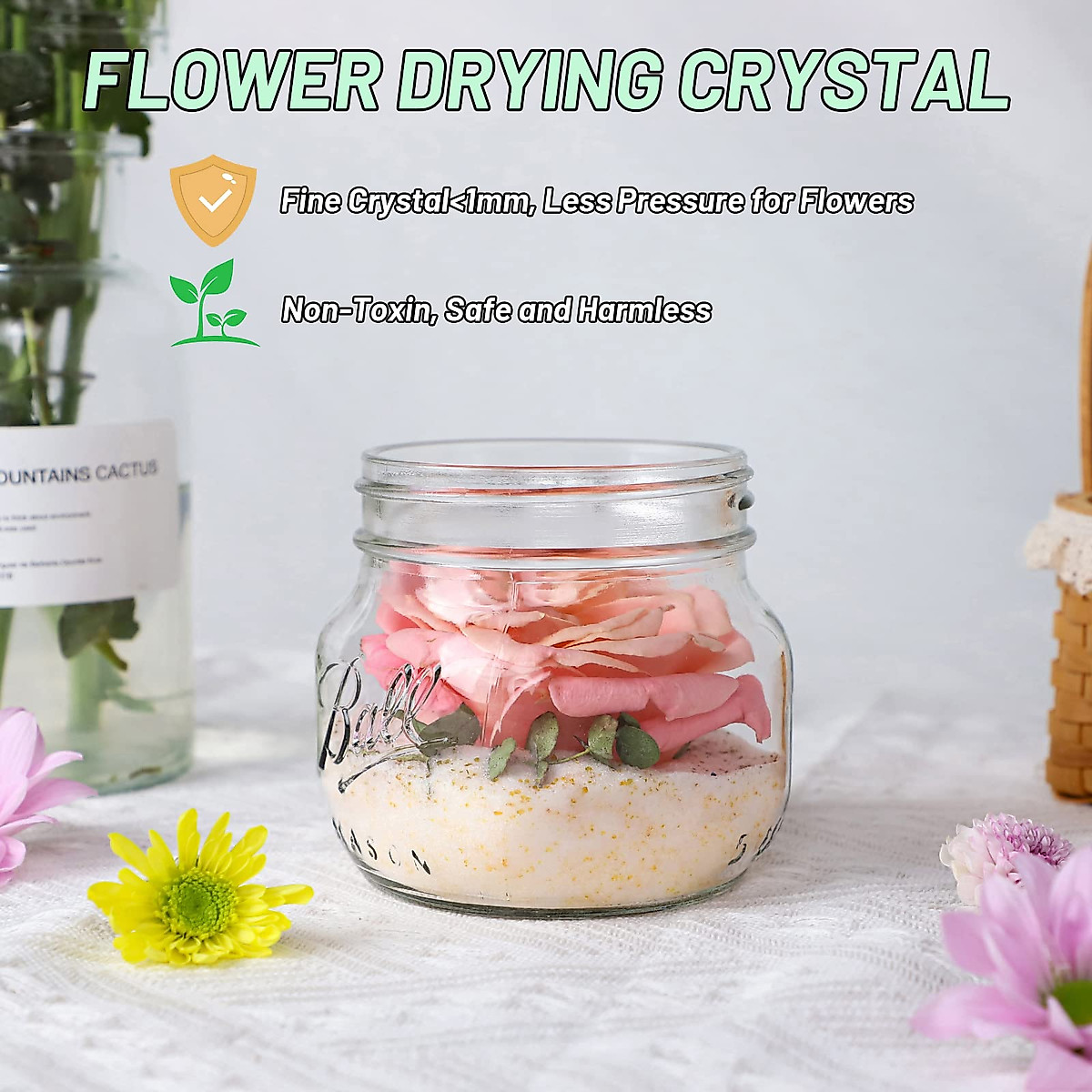 Eazy2hD Silica Gel Flower Drying Crystals Desiccant 5LBS with Sealed Container & Gloves for Wedding Flowers Bouquet Preservation Kit