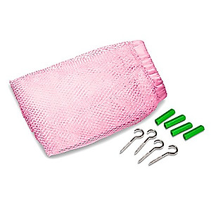 Jumbo Toy Hammock, Pink - Organize Stuffed Animals and Children's Toys with this Mesh Hammock. Great Decor while Neatly Organizing Kid's Toys and Stuffed Animals. Expands to 5.5 feet. (2-Pack)