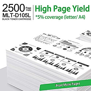 greencycle 2 Pack High Yield Black Toner Cartridge Replacement Compatible for Samsung 105L MLT-D105L MLT D105L Used in ML-2525W ML-2545 ML-1915 SCX-4623FW SCX-4623FN SF-650 SF-650P Printer