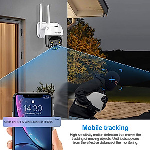 INQMEGAPRO 5MP PTZ WiFi Security Camera Outdoor, 1920P HD Wireless Surveillance Camera, Waterproof IP Camera, 2-Way Audio, Enhanced Night Vision, Motion Detection, ONVIF, SD Card Slot,393-5MP
