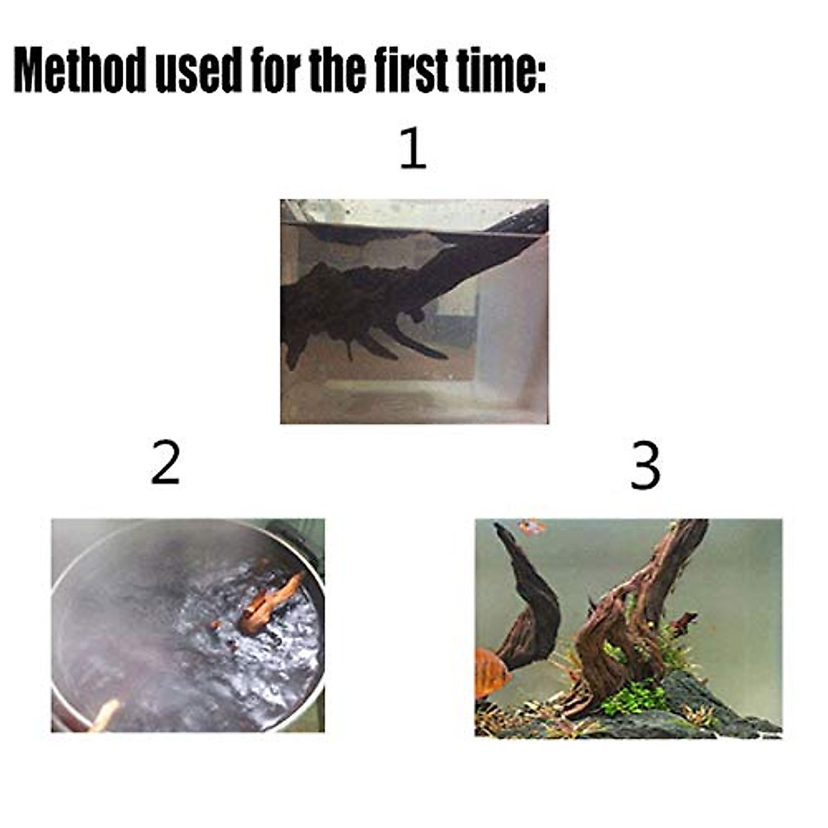 Tfwadmx Natural Driftwood for Aquarium, 4 Pcs Wood Aquarium Decorations Fish Tank Log Reptile Tree Branches