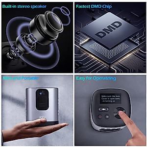 Wi-Fi Mini Projectors,150 ANSI Lumen Portable Projector,Native 1080p Full HD Resolution,110 Inch Picture,Movie Projector