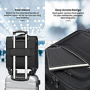 Coolife Underseat Carry On Luggage Suitcase Softside Lightweight Rolling Travel Bag Spinner Suitcase Compact Upright 4 Dual Wheel Bag