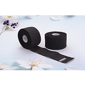 2 PCS Disposable Barber Neck Strips Waterproof Neck Paper Tissue Roll for Salon Haircutting Styling Coloring Black