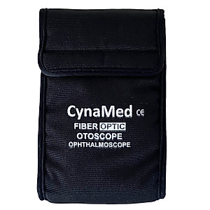 Premium High Grade Home Use Student Otoscope Set Fiber Optic Digital Bright Led Ear Light Design 4X Magnification with Storage Washable Speculum Tips for Children Adults and Pets Cynamed