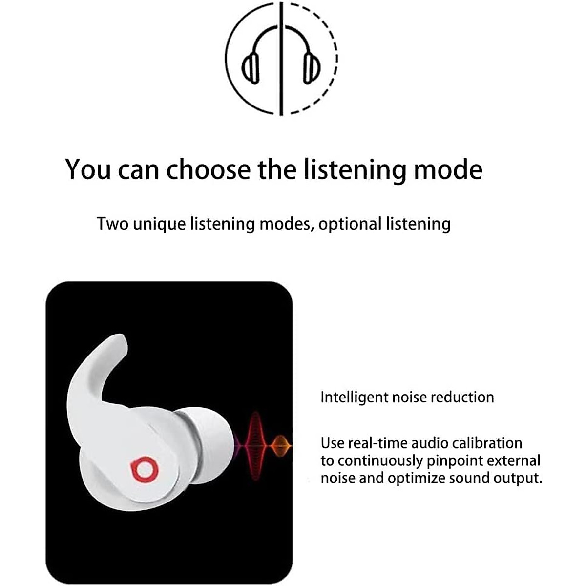 MEGCCR Bluetooth 5.2 High-Fidelity Wireless Earbuds Noise-Cancelling Binaural Stereo Surround Sound HD Sound Quality Touch-Controlled Immersive Premium Audio Earbuds for Sports/Office Use (White)