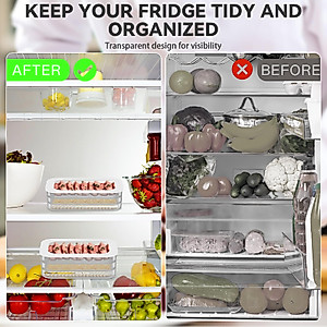 Deli Meat Container for Fridge, Lunch Meat Container with Lids for Refrigerator, 3 Layer Stackable Meal Prep Containers, Food Storage Boxes for Bacon, Cheese, Ham, Cold Cuts, Salami, Clear 1Pack