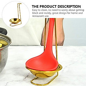 DOITOOL Stainless Steel Soup Ladle Spoon Rest Kitchen Utensil Rest Gold