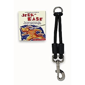 JERK-EASE BUNGEE DOG LEASH EXTENSION – Patented Shock Absorber Attachment Protects You and Your Dogs – Works with ANY Leash & Collar or Harness – a MUST for Retractable Leashes – PICK SIZE/COLOR BELOW