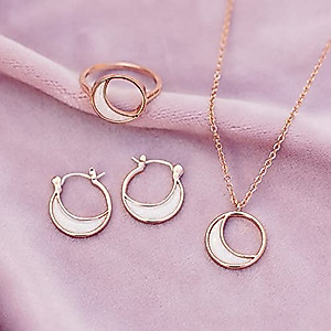 Pura Vida Gold Opal Crescent Hoop Earrings - Handmade Earrings with Resin Opal, Boho Earrings - Sterling Silver Earrings for Women, Statement Earrings for Women, Boho Jewelry for Women - 1 Pair