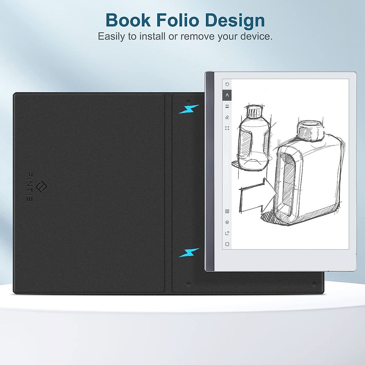 Fintie Slim Case for Remarkable 2 Digital Paper Tablet 10.3 inch (2020 Released) - Premium PU Leather Lightweight Book Folio Cover with Pen Holder, Not Fit Remarkable 1, Black