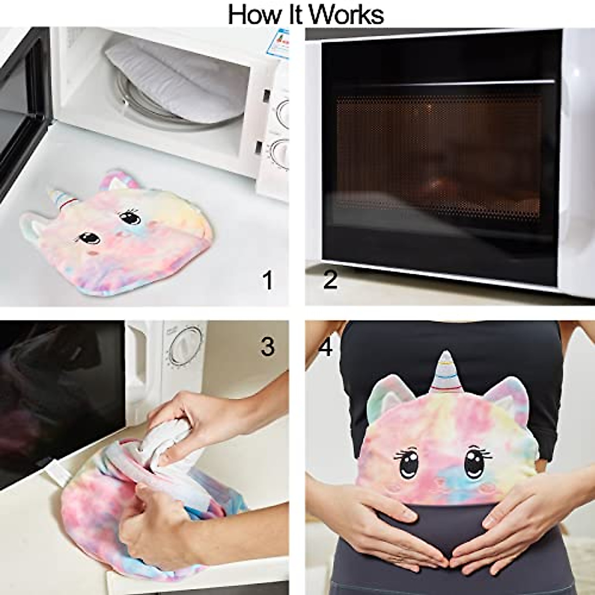 Intoypad Unicorn Microwavable Heating Pads for Pain Relief, Cramps, and Menstruation with Lavender Scent