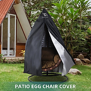 Zadst Cycle Double Egg Chair Cover, Patio Hanging Chair Covers Waterproof, 2 Person Wicker Swing Egg Chair Covers 68''(L) x 66''(W) x 43''(D) Outdoor Pod Egg Chair Cover