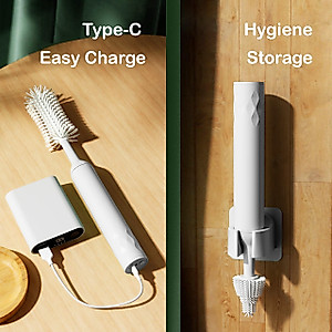 Electric Bottle Cleaner Brush for Baby Bottles - Electric Bottle Brush Cleaner, Baby Bottle Washer with Nipple Brush and Straw Cleaner Brush - Take Care of Your Family with Electric Baby Bottle Brush