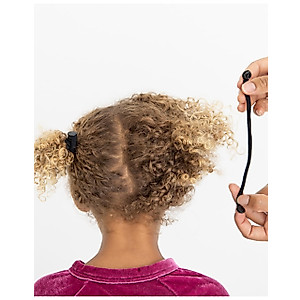 Snap Hair Ties for Thick, Natural, Curly Hair | No Slip, No Tension Pro Hair Tie | Strong Ponytail Holder (3 Pack, Black)