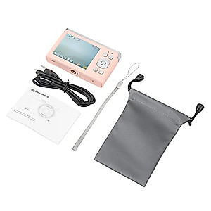 Uxsiya Portable Camera, ABS Metal Digital Camera LED Fill Light AF Autofocus 2.88in IPS HD Screen for Shooting(Pink)