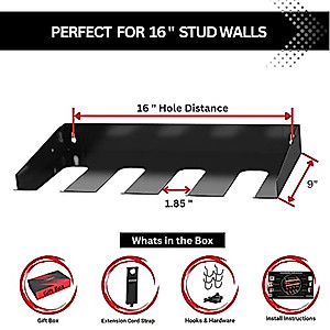 Ezrackz Power Tool Organizer Wall Mount, Cordless Tool Organizer, 3 Heavy Duty Drill Holder Wall Mount Shelves, Power Tool Storage Rack, 150lb Cap, Garage Shed Organization Battery & Charger Shelf
