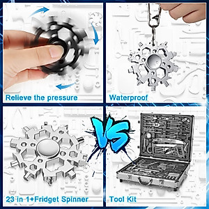 23 in 1 Snowflake Multi Tool Snowflake Stainless Steel Keychain with Storage Bag Multitool Portable Snowflake Tool Gadgets Christmas Snowflake Gifts for Men Dad Husband Boyfriend (Classic)